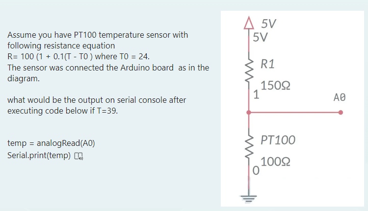 Solved Assume you have PT100 temperature sensor with | Chegg.com