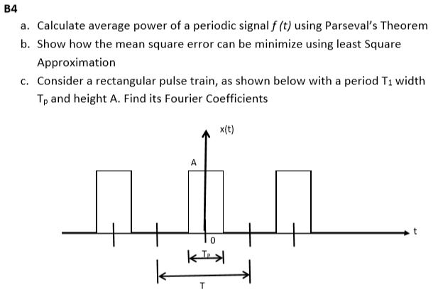 Solved B4 a. Calculate average power of a periodic signal f | Chegg.com
