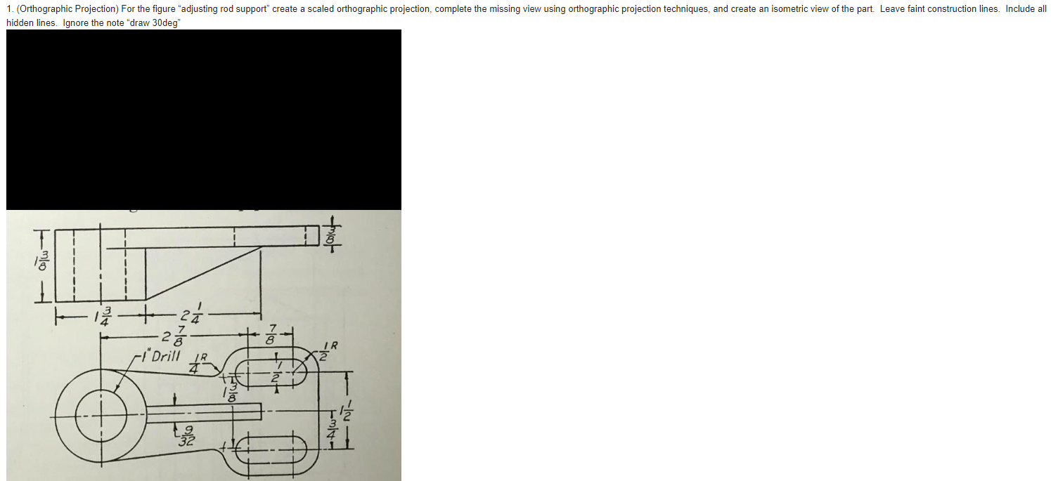 Solved (Orthographic Projection) For the figure “adjusting | Chegg.com