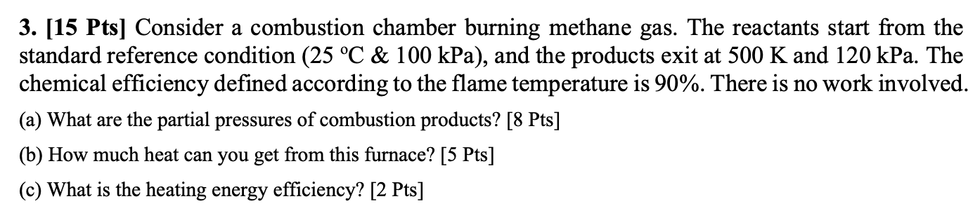 Solved 3. [15 ﻿Pts] ﻿Consider a combustion chamber burning | Chegg.com