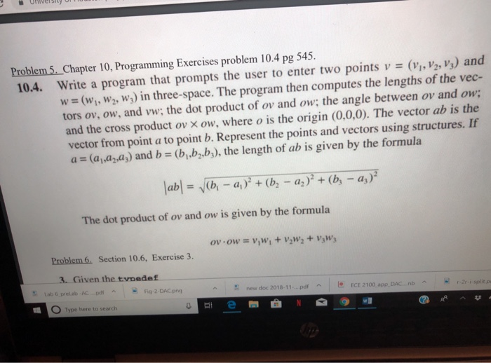 Problem 5. Chapter 10, Programming Exercises problem | Chegg.com