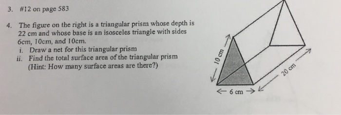 Solved The figure on the right is a triangular prism whose | Chegg.com