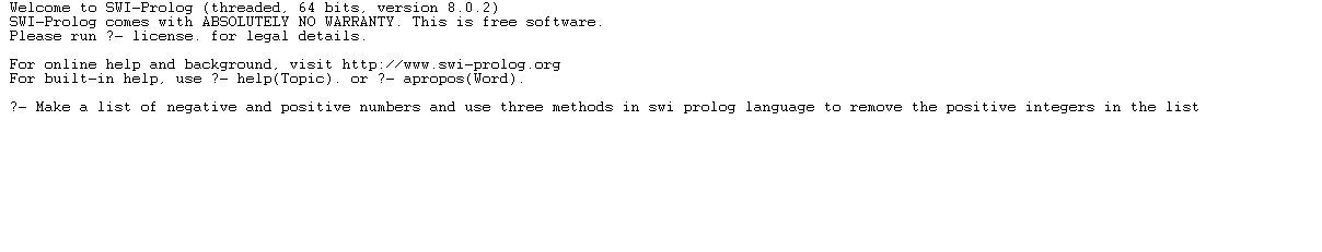 Solved Welcome to SWI-Prolog (threaded, 64 bits, version | Chegg.com