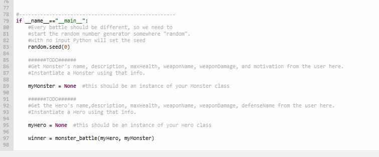 Solved Monster Battle In this lab we will create a battle | Chegg.com