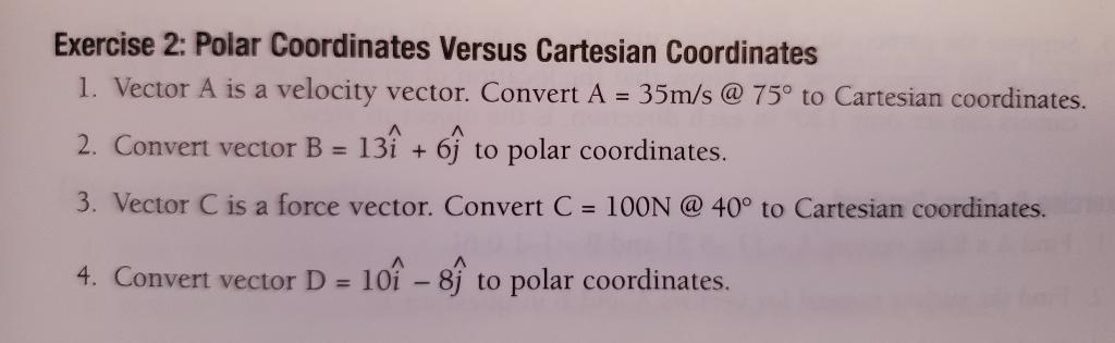 Solved Exercise 2: Polar Coordinates Versus Cartesian | Chegg.com