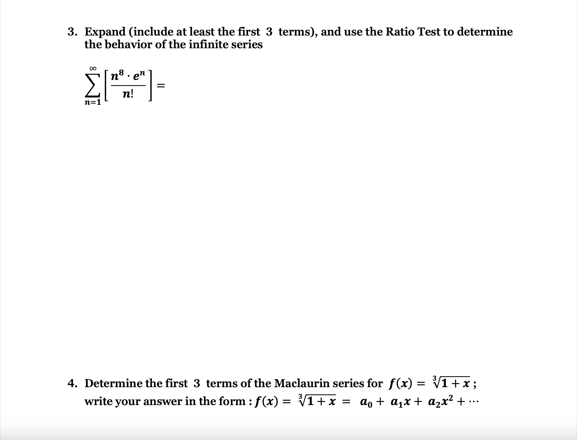 Solved Expand (include at least the first 3 ﻿terms), ﻿and | Chegg.com