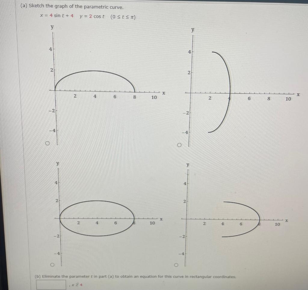 Solved (a) Sketch the graph of the parametric curve. | Chegg.com