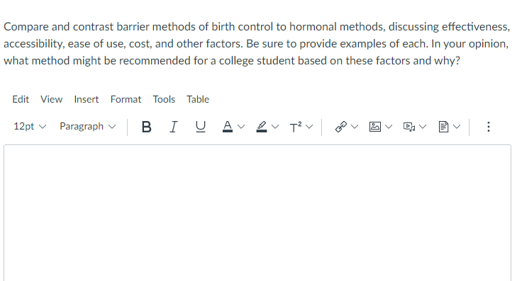 Solved Compare and contrast barrier methods of birth control | Chegg.com