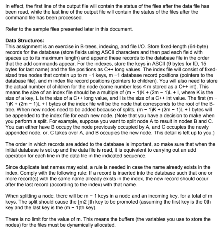 Solved Lab 2: Implementing Indexing Using B-Trees An index | Chegg.com