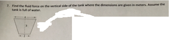 Solved 7. Find the fluid force on the vertical side of the | Chegg.com