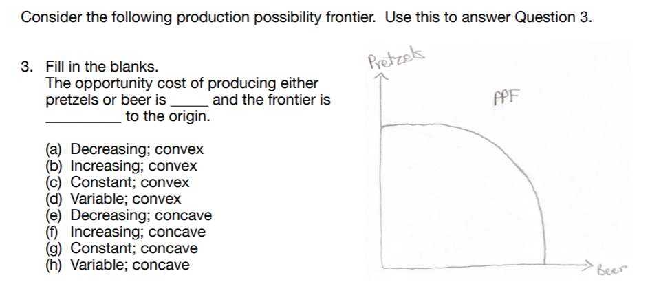 Solved Consider the following production possibility | Chegg.com