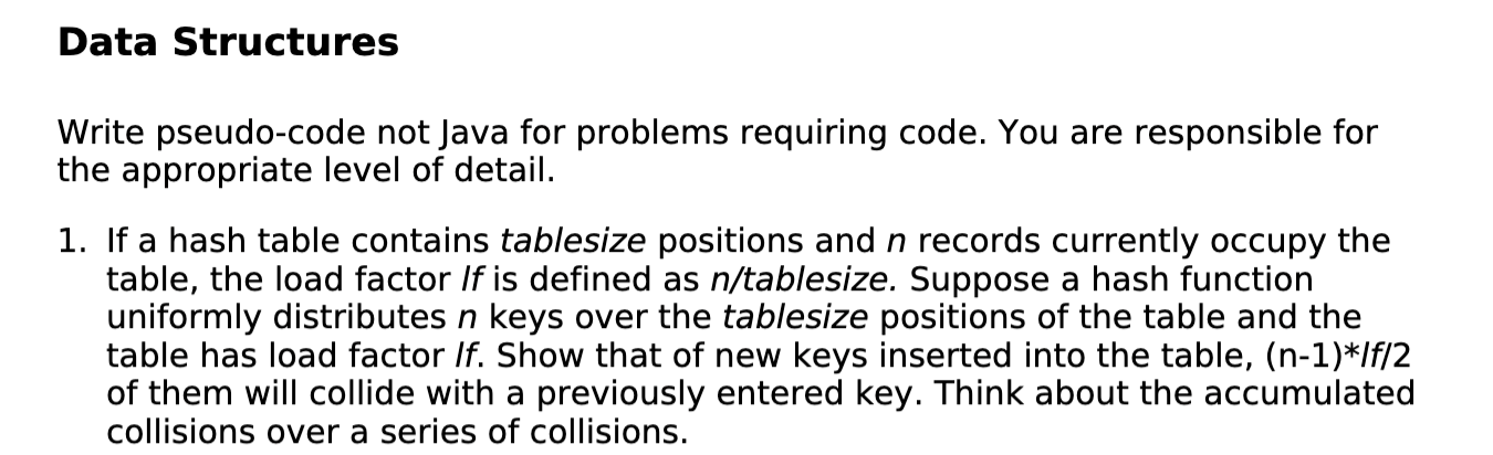 Solved Data Structures Write pseudo-code not Java for | Chegg.com Solved Data Structures Write pseudo-code not Java for | Chegg.com