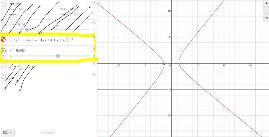 The graph below is rotated by 0.883 radians. The | Chegg.com