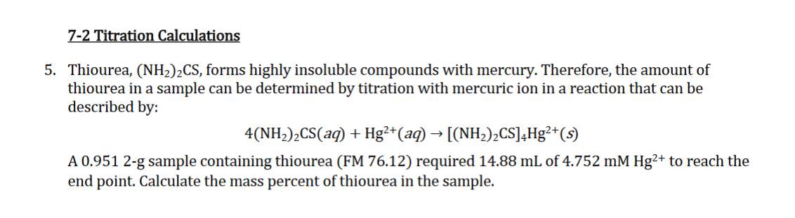 Solved Thiourea, (NH2)2CS, forms highly insoluble compounds | Chegg.com