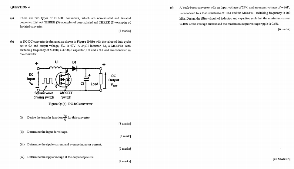 Solved QUESTION 4 (c) (a) There are two types of DC-DC | Chegg.com