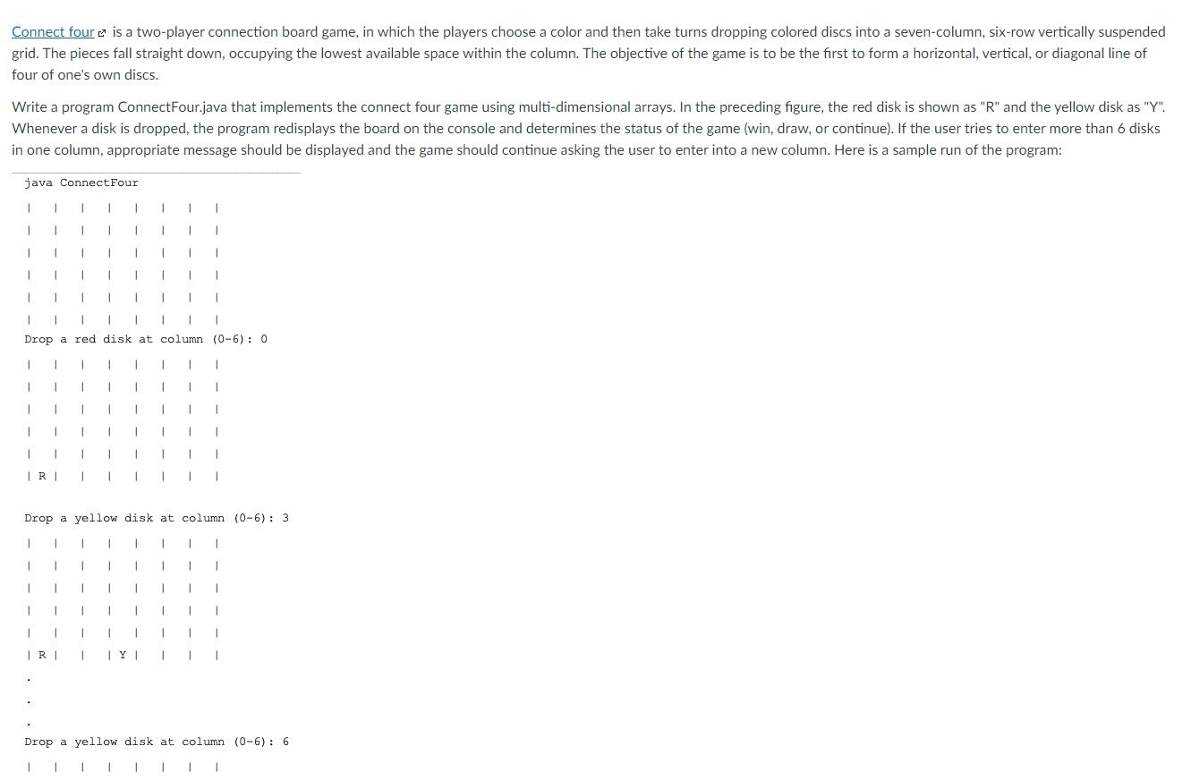 Solved Connect foure is a two-player connection board game, | Chegg.com