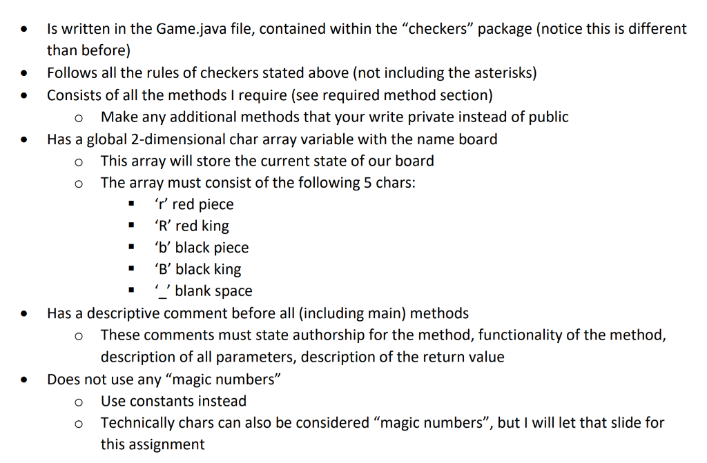 Solved Objective: Create a two-player checkers game. | Chegg.com