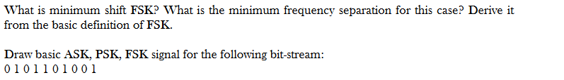 Solved What is minimum shift FSKP What is the minimum | Chegg.com