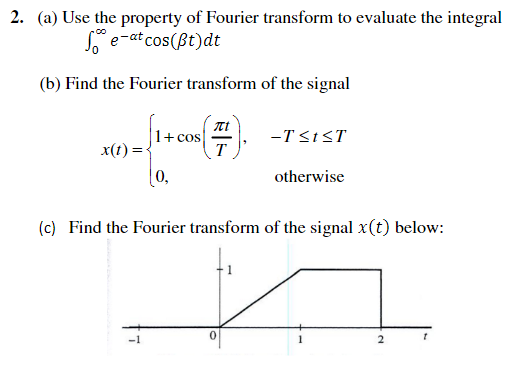 Solved (a) Use the property of Fourier transform to evaluate | Chegg.com