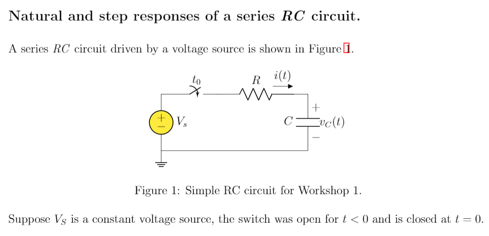 Solved Natural and step responses of series RC circuit. A | Chegg.com
