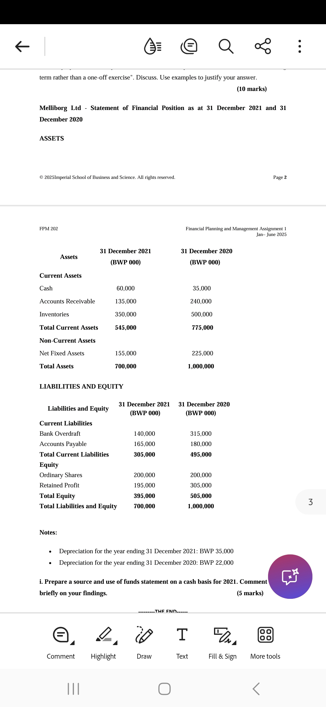 Solved Prepare a source and use of funds statement on a cash | Chegg.com