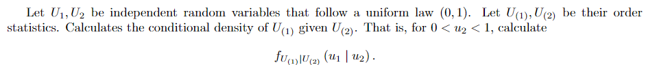 Solved Let U1,U2 be independent random variables that follow | Chegg.com