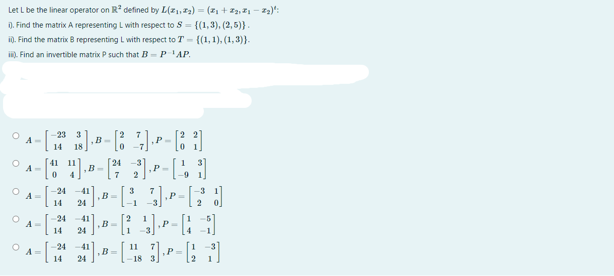 Solved Let L be the linear operator on R2 defined by L(21, | Chegg.com
