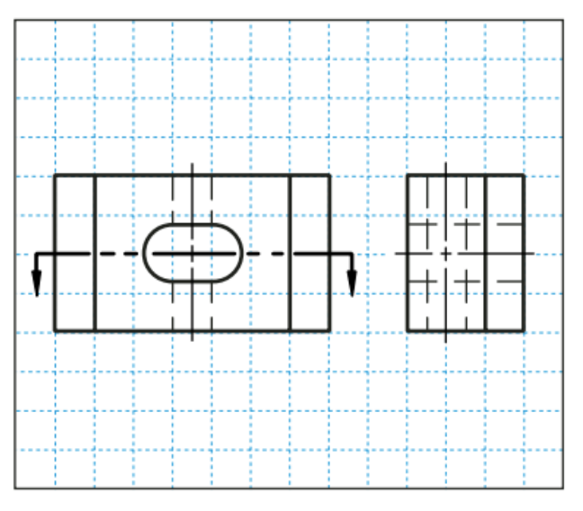 Solved Draw the missing view and the section (offset / full | Chegg.com