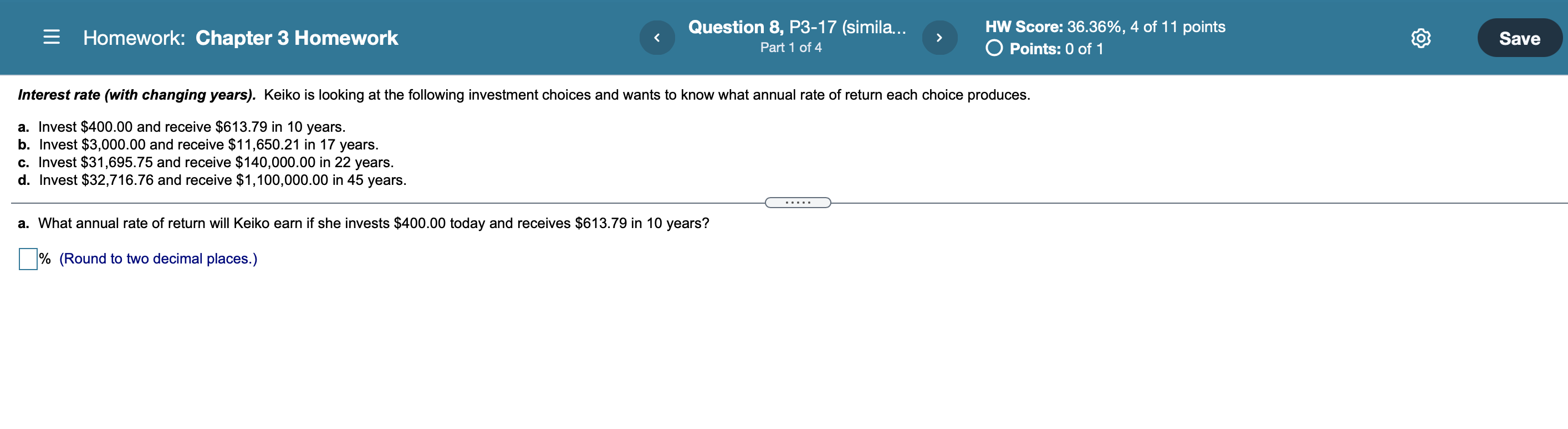 Solved Homework Chapter 3 Homework Question 8 P3 17