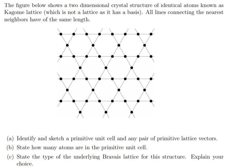 Solved The figure below shows a two dimensional crystal | Chegg.com