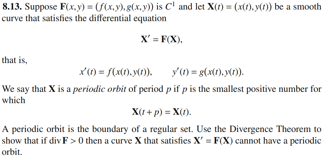 Solved 8.13. ﻿Suppose F(x,y)=(f(x,y),g(x,y)) ﻿is C1 ﻿and let | Chegg.com
