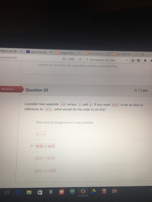 Solved Consider two separate int arrays, a and b. If you | Chegg.com