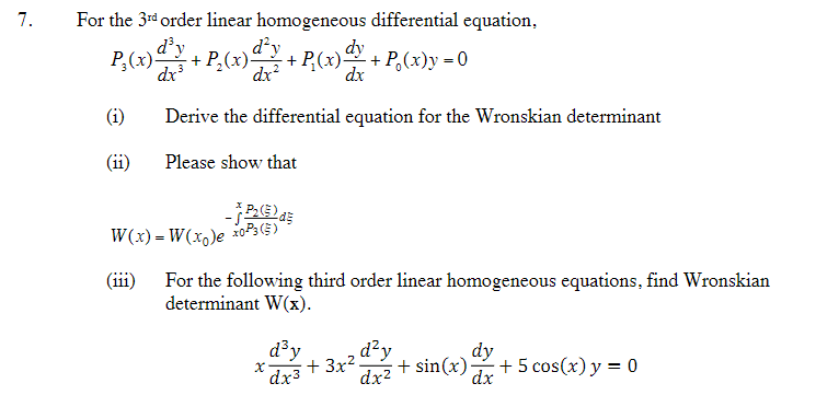 Solved For the 3rd order linear homogeneous differential | Chegg.com