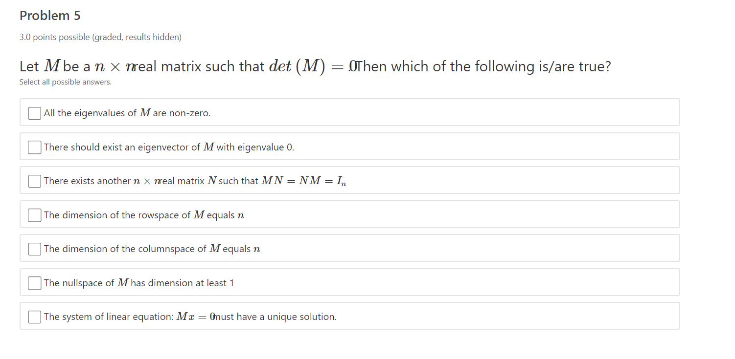 Solved Problem 5 3.0 points possible (graded, results | Chegg.com