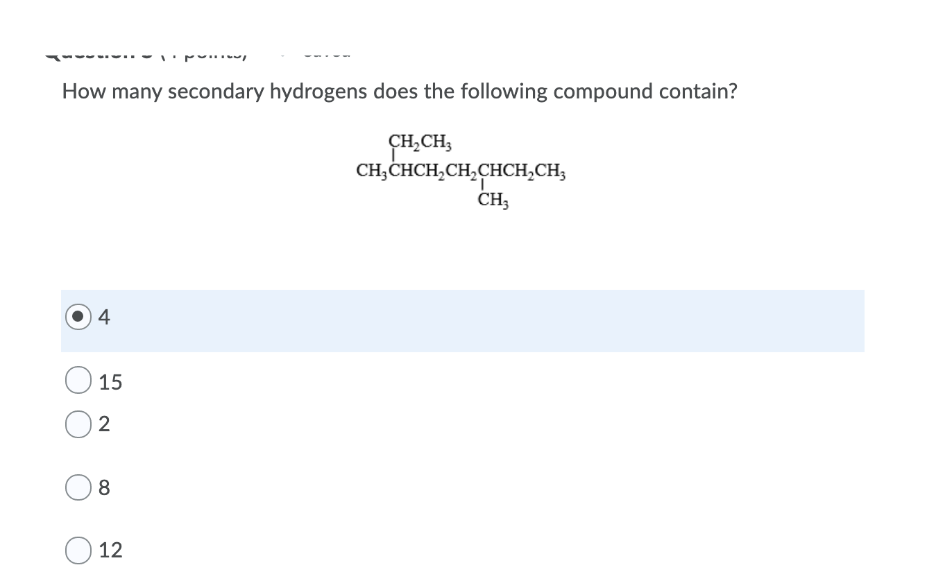 Solved vo.ru How many secondary hydrogens does the following | Chegg.com Solved vo.ru How many secondary hydrogens does the following | Chegg.com