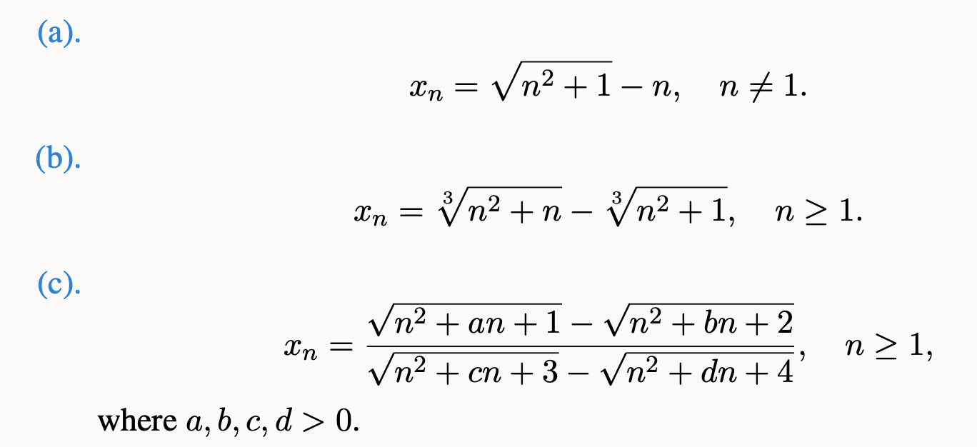 Solved Using theorems on limits, determine the convergence | Chegg.com