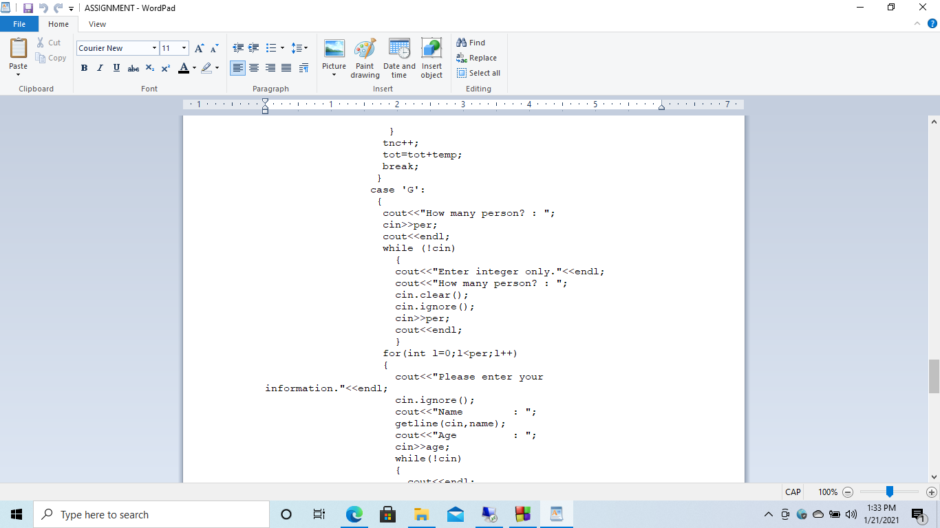 Solved 1. A working system written in the C++ | Chegg.com