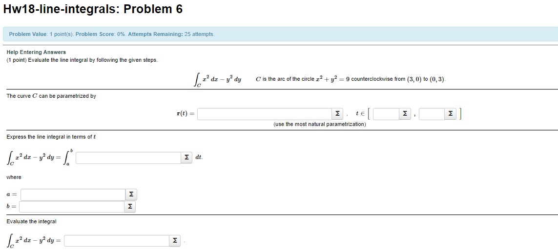 Solved Hw18-line-integrals: Problem 6 Problem Value: 1 | Chegg.com