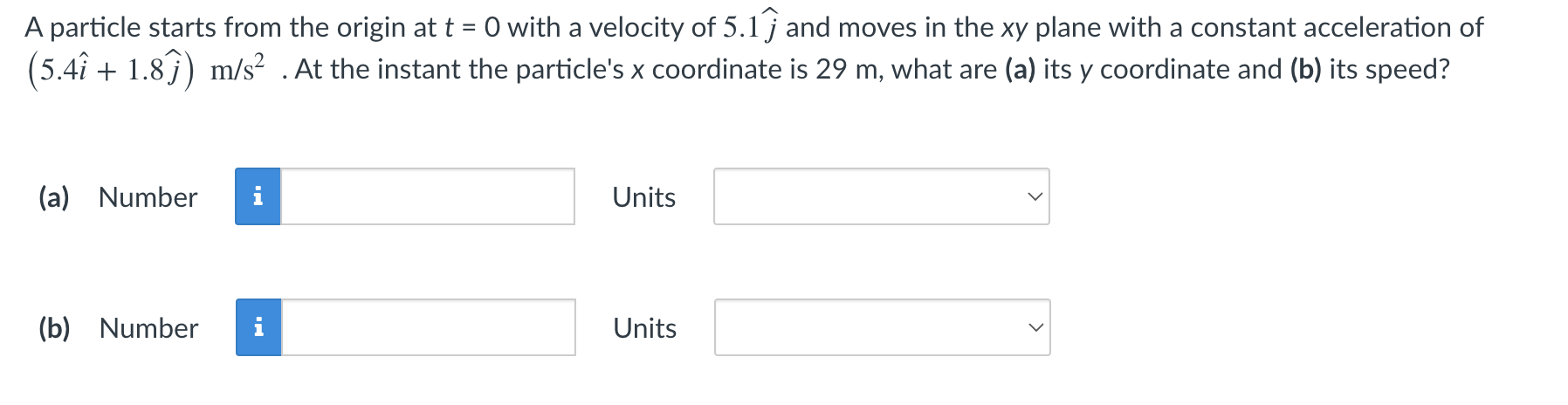 Solved A particle starts from the origin at t=0 with a | Chegg.com