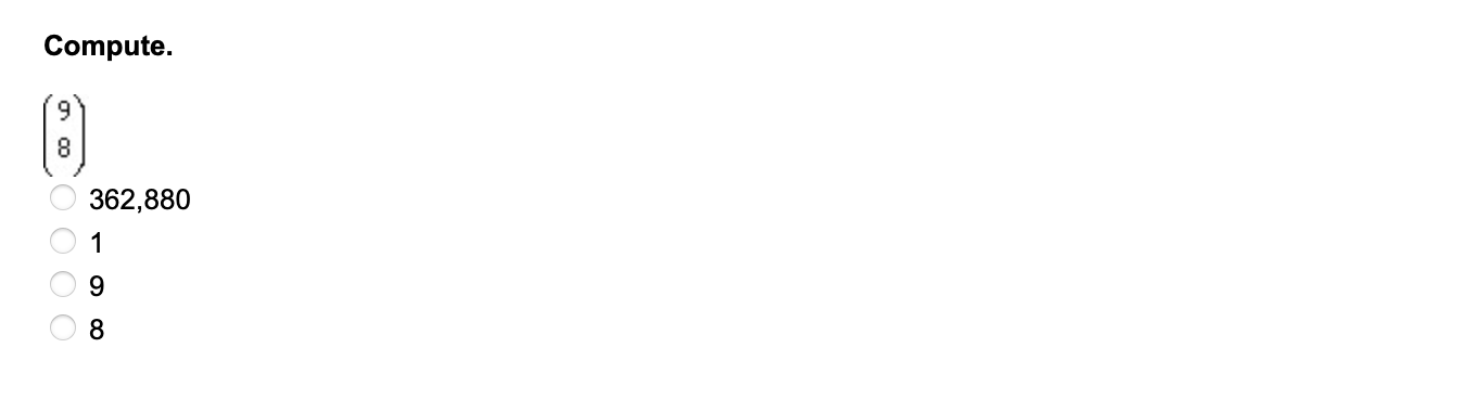 Solved Compute. (98) 362,880 | Chegg.com