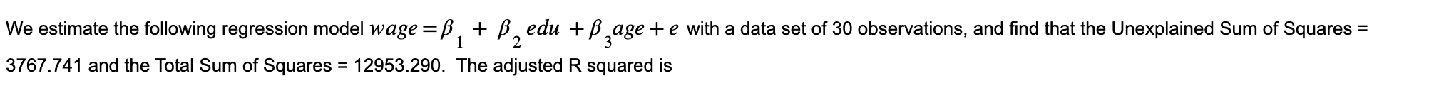 Solved We estimate the following regression model | Chegg.com