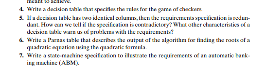 Solved 4. Write a decision table that specifies the rules | Chegg.com