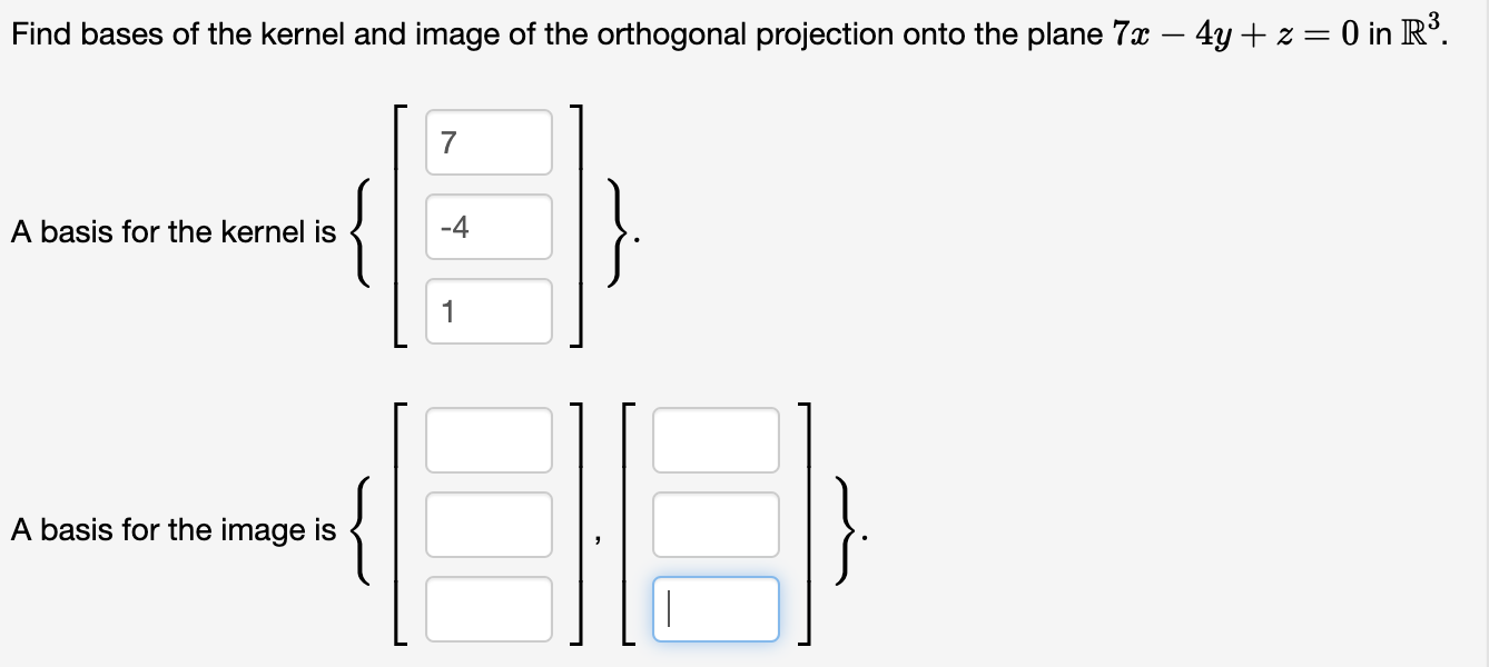 Solved Find bases of the kernel and image of the orthogonal | Chegg.com
