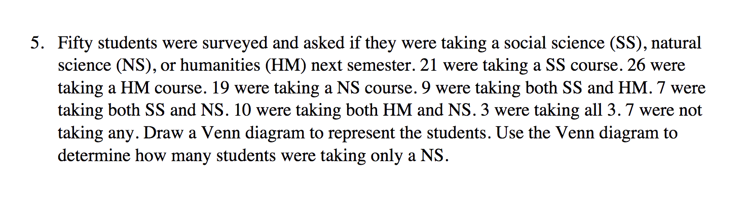 Solved Fifty students were surveyed and asked if they were | Chegg.com