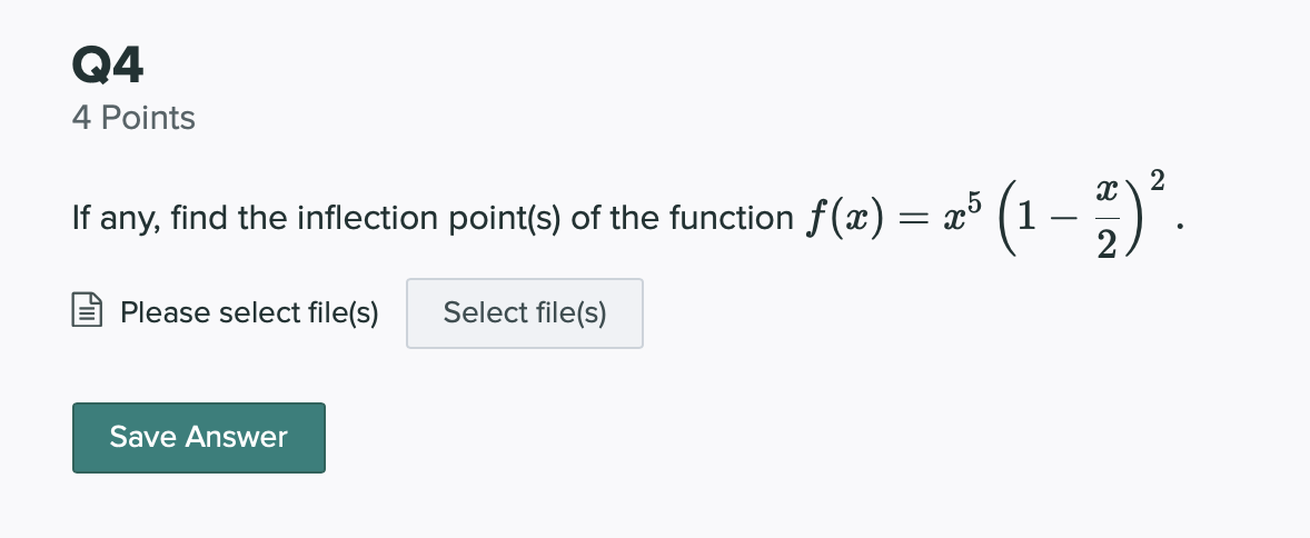 Solved If any, find the inflection point(s) of the function | Chegg.com