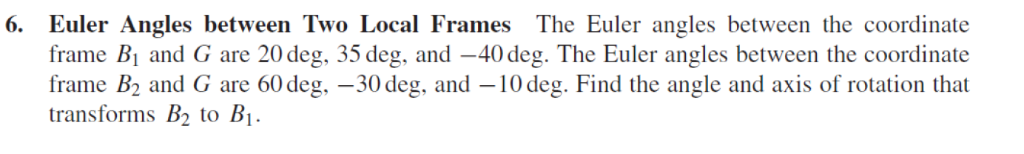 Solved 6. Euler Angles between Two Local Frames The Euler | Chegg.com