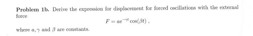Solved Problem 1b. Derive the expression for displacement | Chegg.com