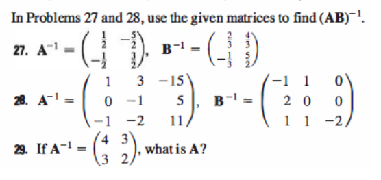 In Problems 27 ﻿and 28 , ﻿use the given matrices to | Chegg.com