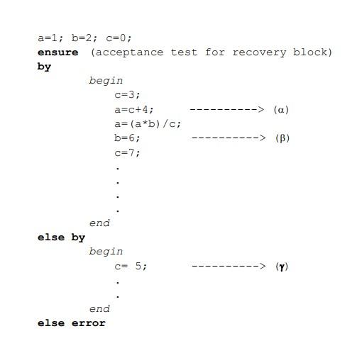 A recovery block shown below begins with the keyword | Chegg.com