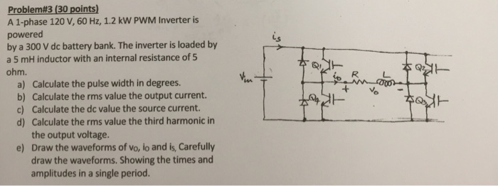 Solved A 1-phase 120 V, 60 Hz, 1.2 kW PWM Inverter is | Chegg.com